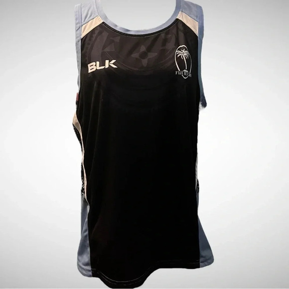 BLK | Shirts | Blk Fiji Rugby Training Singlet Black And Blue Guc ...